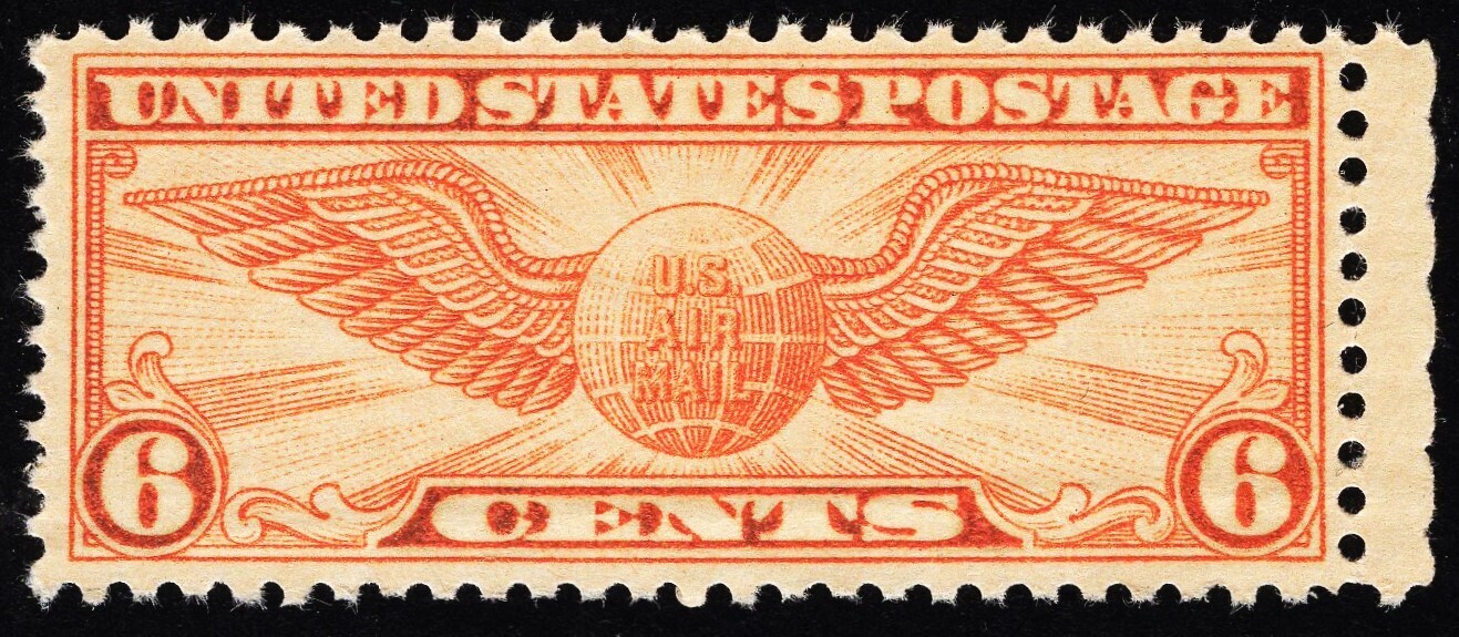 US C19 MNH F 6 Cent "Winged Globe" Single Dull Orange | United States ...