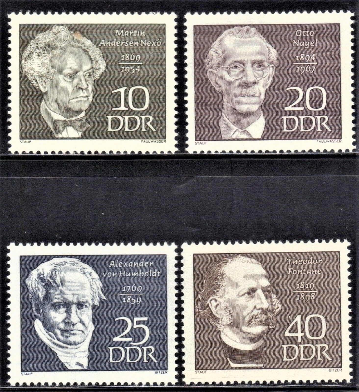 Germany, DDR SC #1077-80 MNH 10,20,25,40Pf 1969 Famous MEN | Europe ...