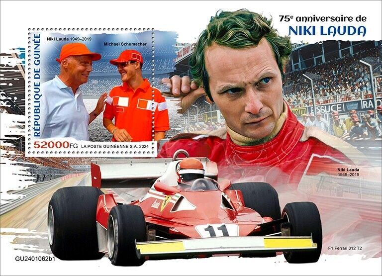 Guinea 2024 75th Birth Anniversary of Niki Lauda Souvenir Sheets Mint ...