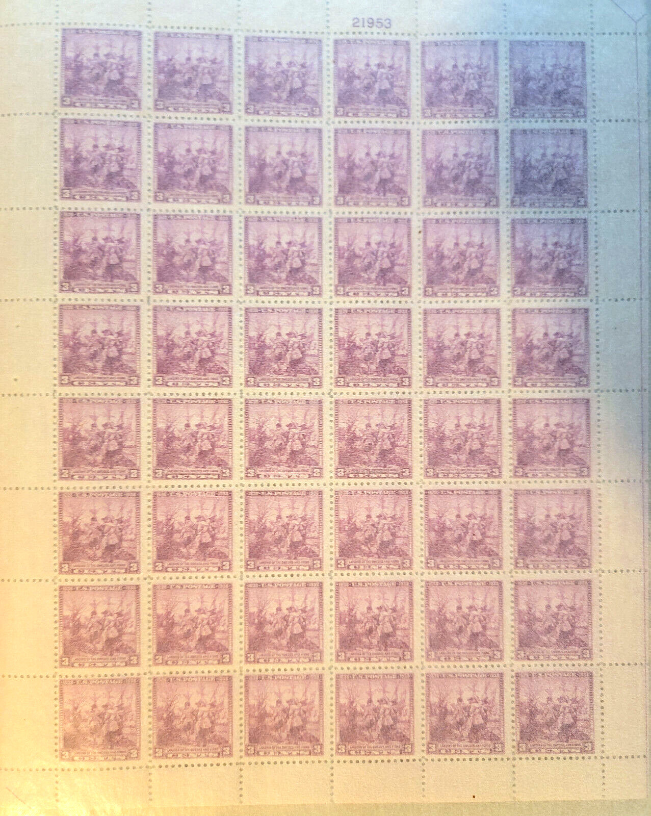 Scott #836 Swede-Finnish Landing Full Sheet of Stamps (48 stamps) - MNH ...