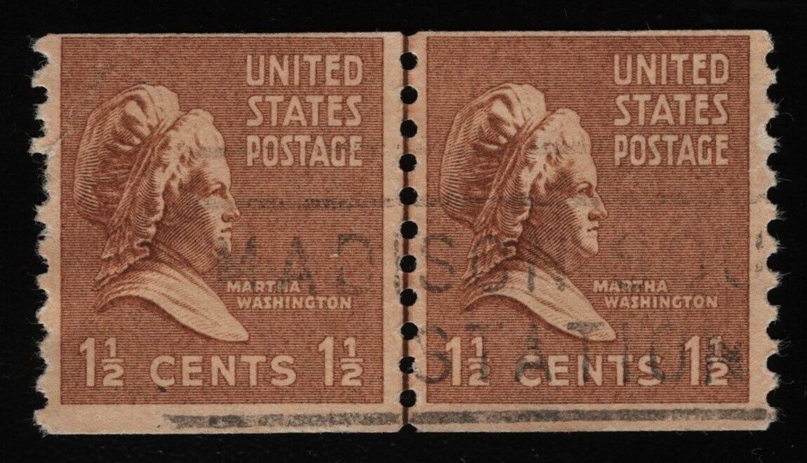 #840 1 1/2c Martha Washington, Line Pair [2] Used **ANY 5=** | United ...