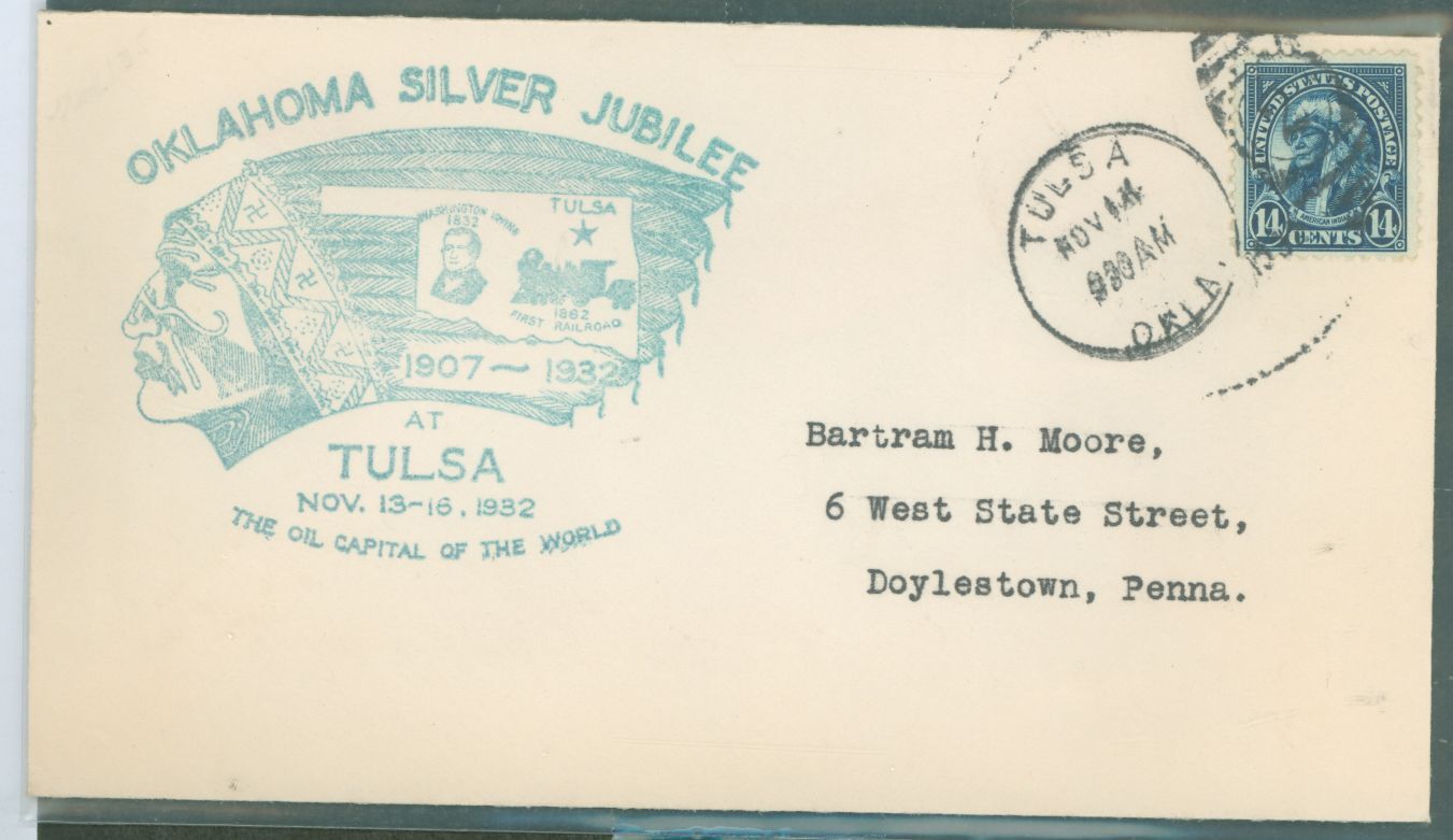US 14c indian on oklahome silver jubilee cover,1932 | United States ...