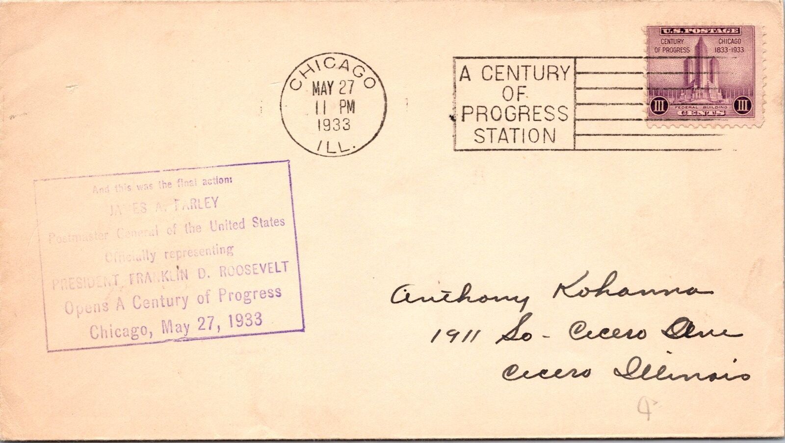 1933 - A Century of Progress Station - Chicago, ILL - F34096 | United ...