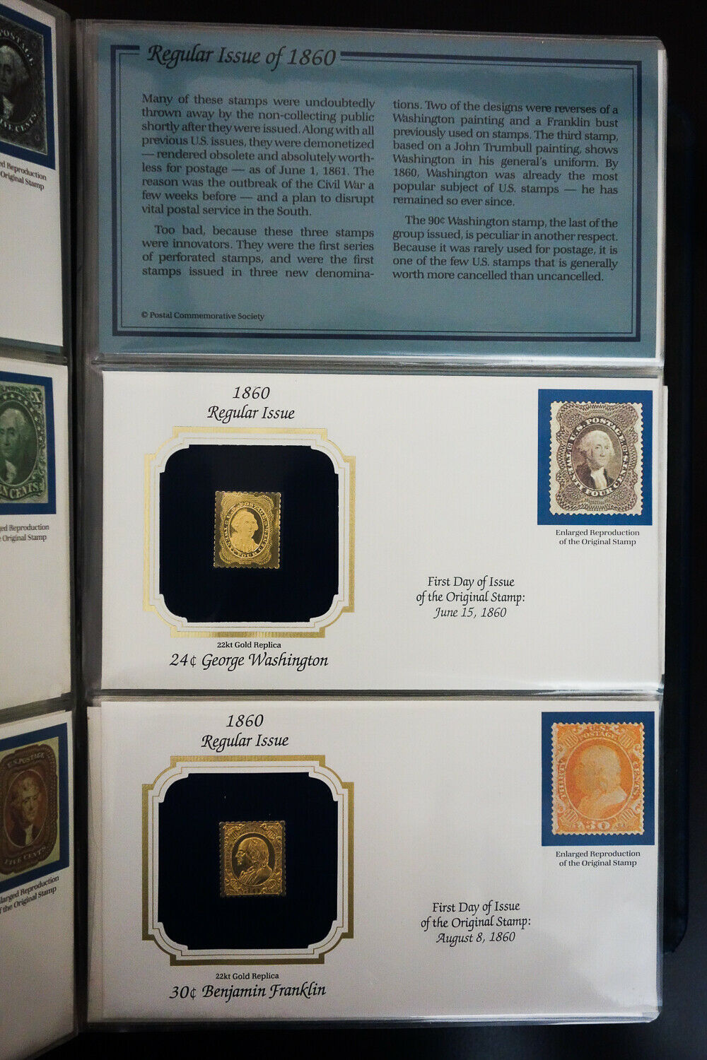 US Collection of 22kt Golden Stamp Replicas / HipStamp