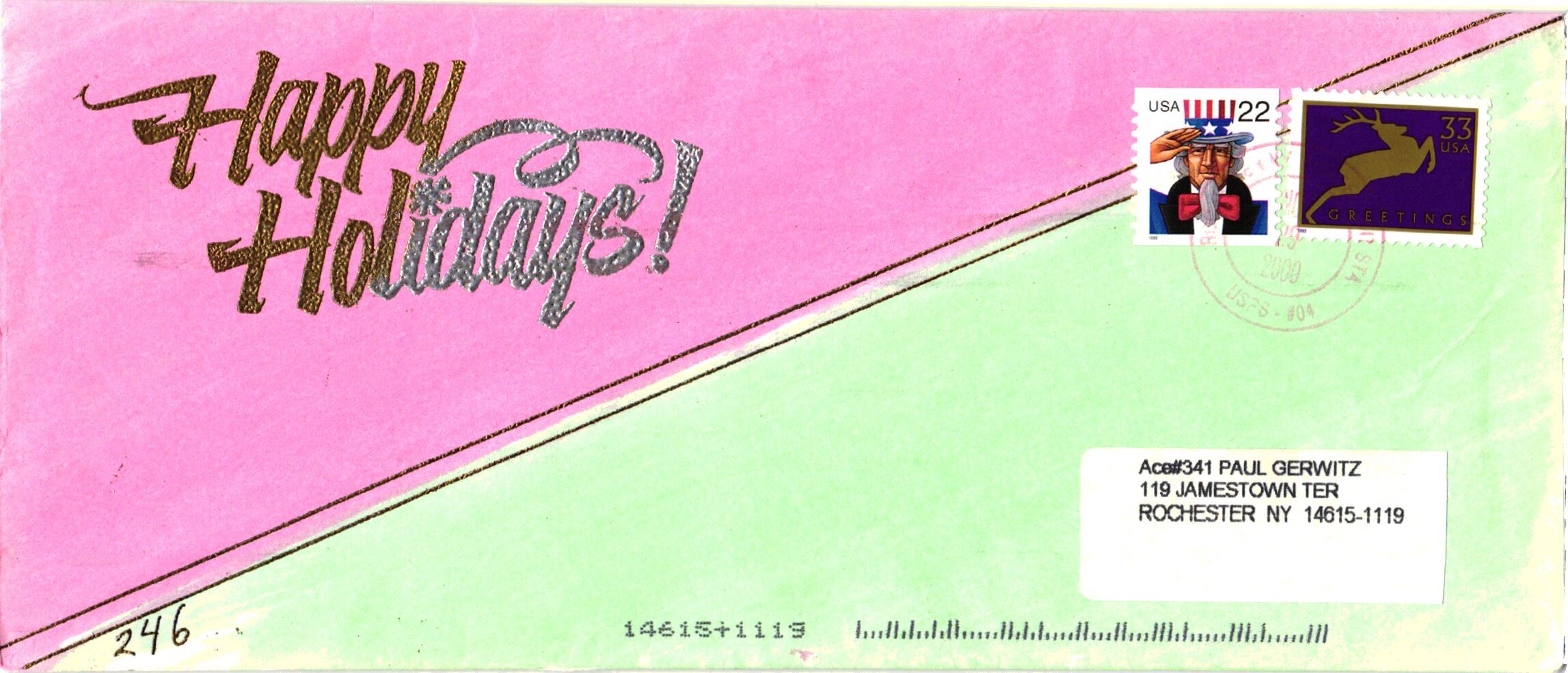 2000 Happy Holidays – Ace Cachet | United States, Stamp / HipStamp