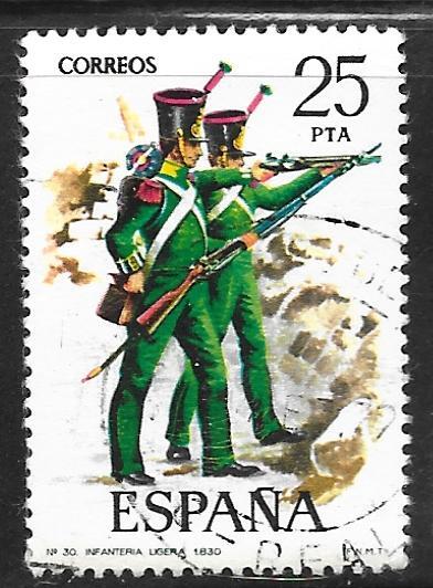 Spain 1993: 25p Soldiers of the Light infantry, 1830, used, F-VF ...