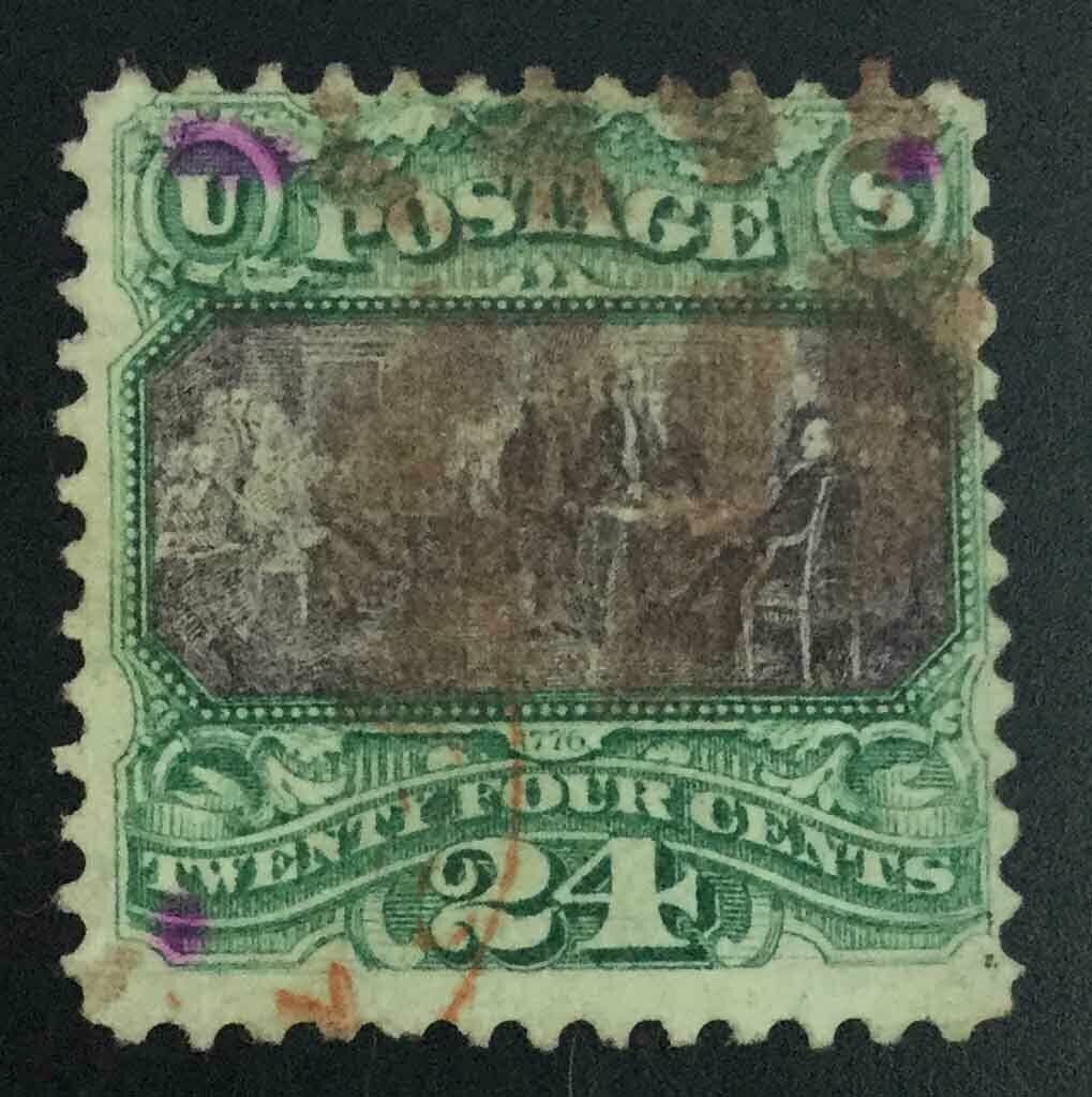 US Stamps #120 Violet & RED Cancels Used Sound CAT. $1,150 LOT #73791 ...