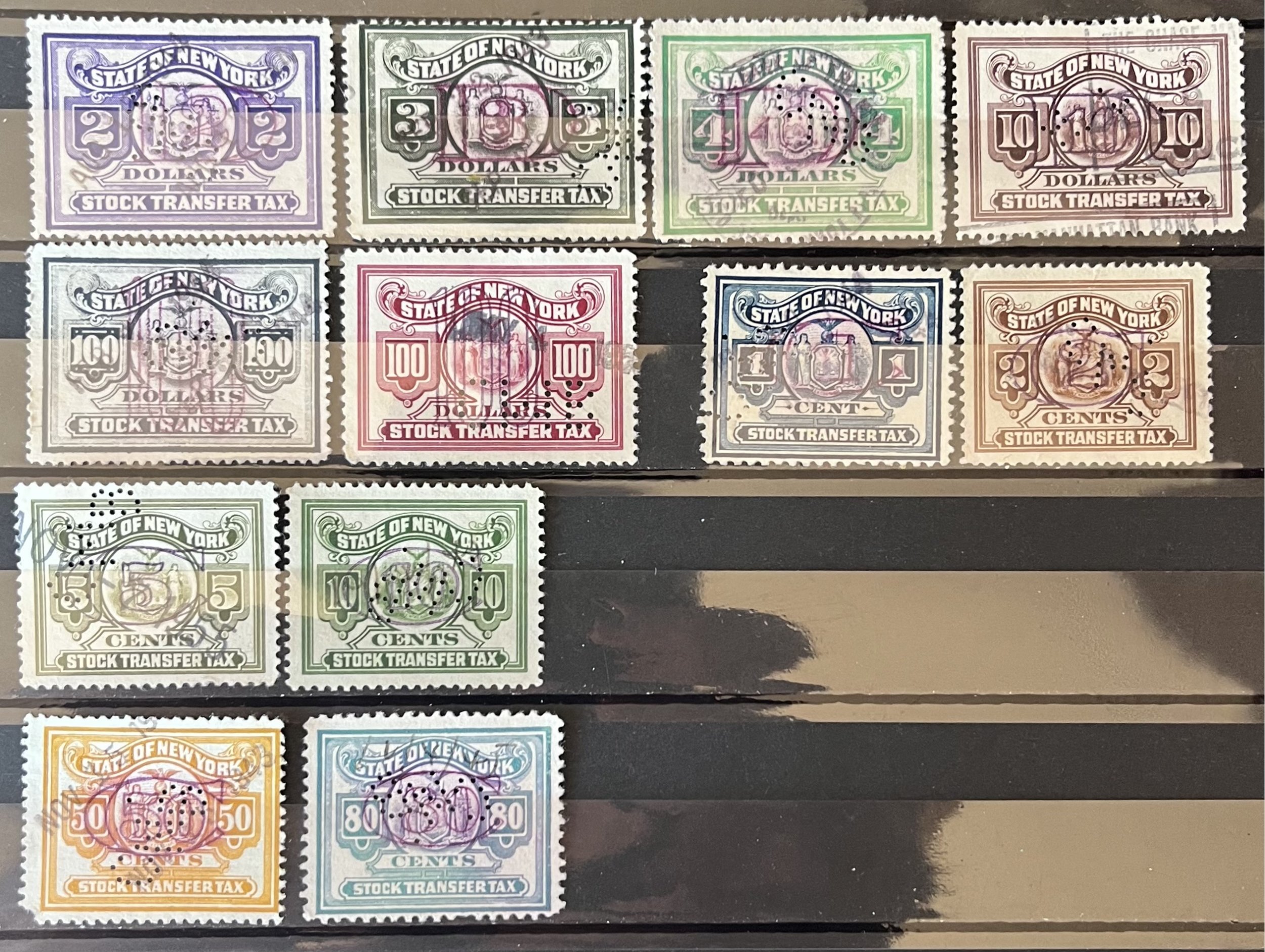 N.Y. State Stock Transfer Tax Stamps- 12 Different Used | United States ...