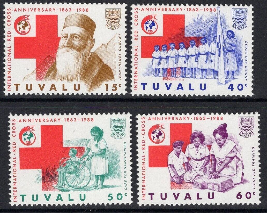 Tuvalu Sg518/21 1988 125th Anniv of International RED Cross MNH ...