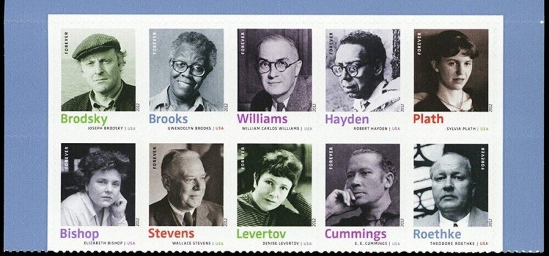 20th Century Poets Block of Ten - Stamps Scott 4654-63 | United States ...