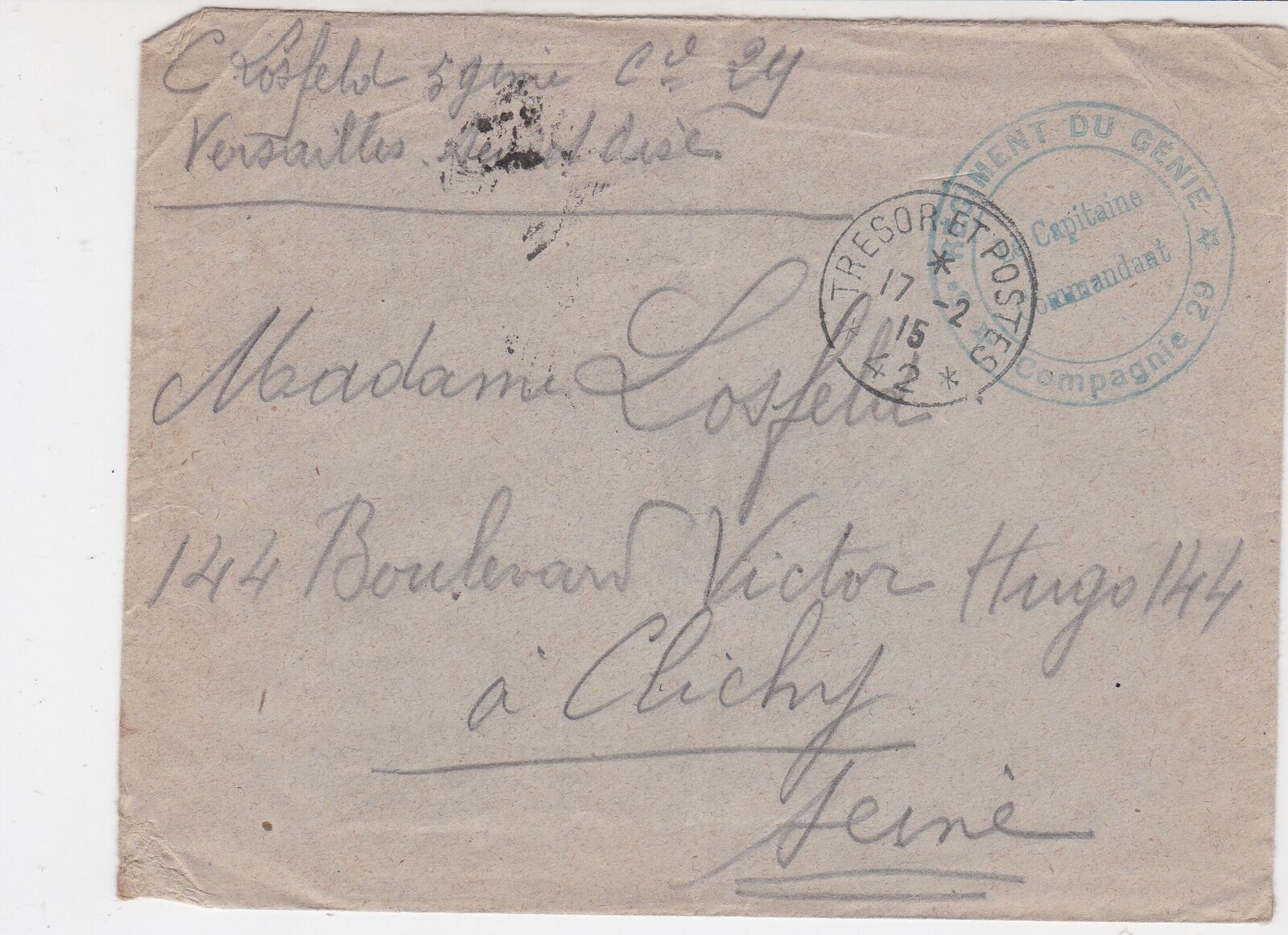 France WW1 French Military 1915 Tresor Et Postes No 42 Cover Ref 30954 ...