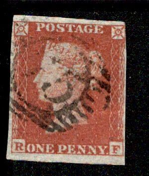 Great Britain #3 Penny Red Imperf Used Lettered RF USD18.00 | Great ...