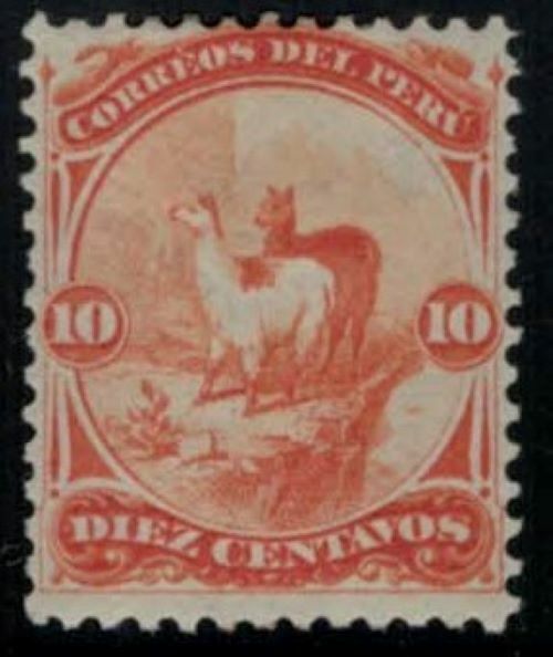 ZAYIX Peru 17 MH 1866-67 10c vermillion Lamas - Animals | Central ...