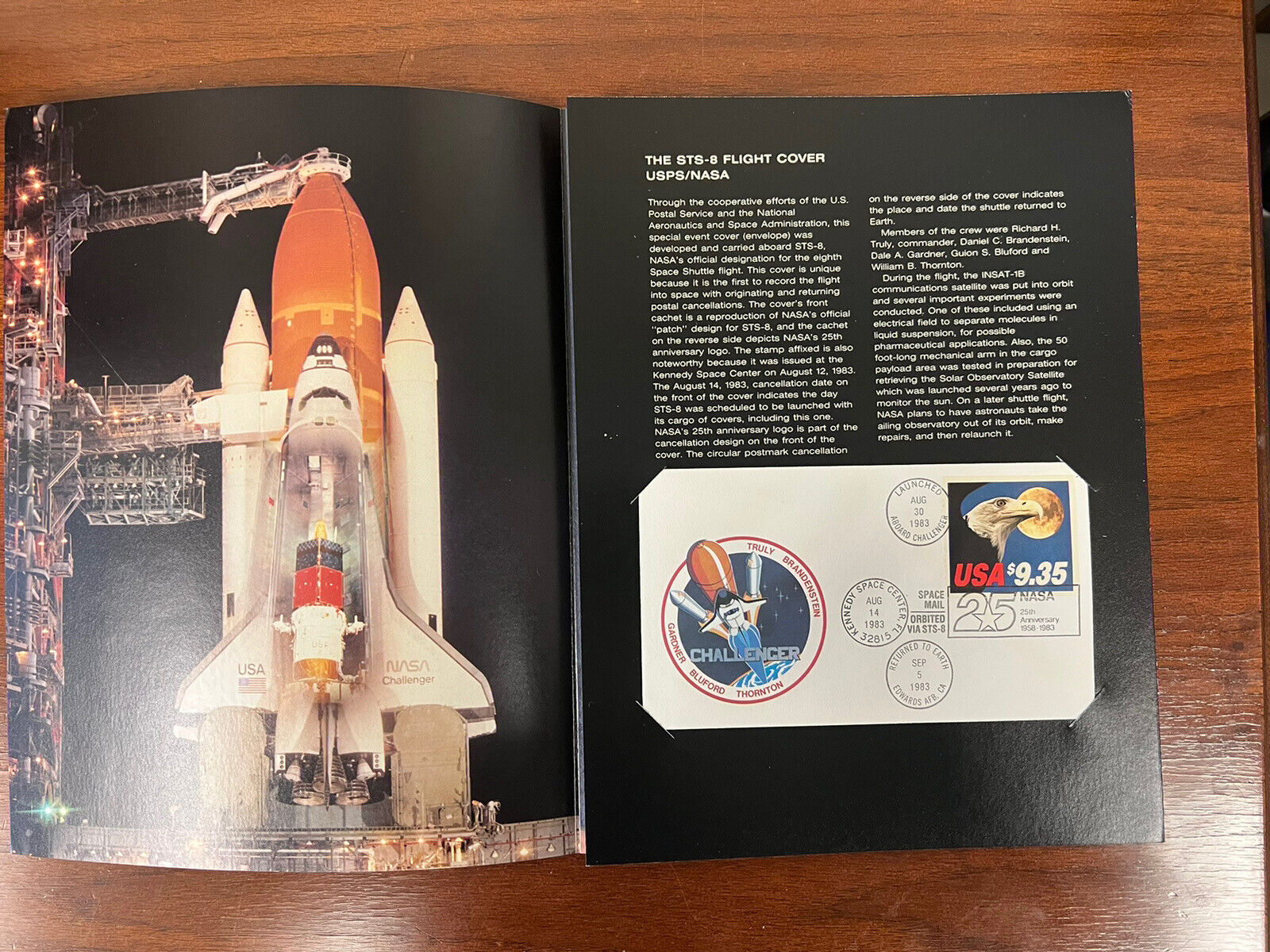 USA #1909 FDC The STS-8 Flight Cover USPS/NASA 25th Anniversary NASA ...