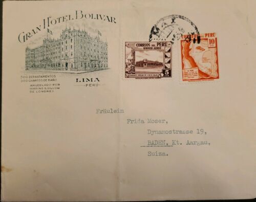 O) 1936 Peru, Highway MAP of Peru, Government Restaurant at Callao ...