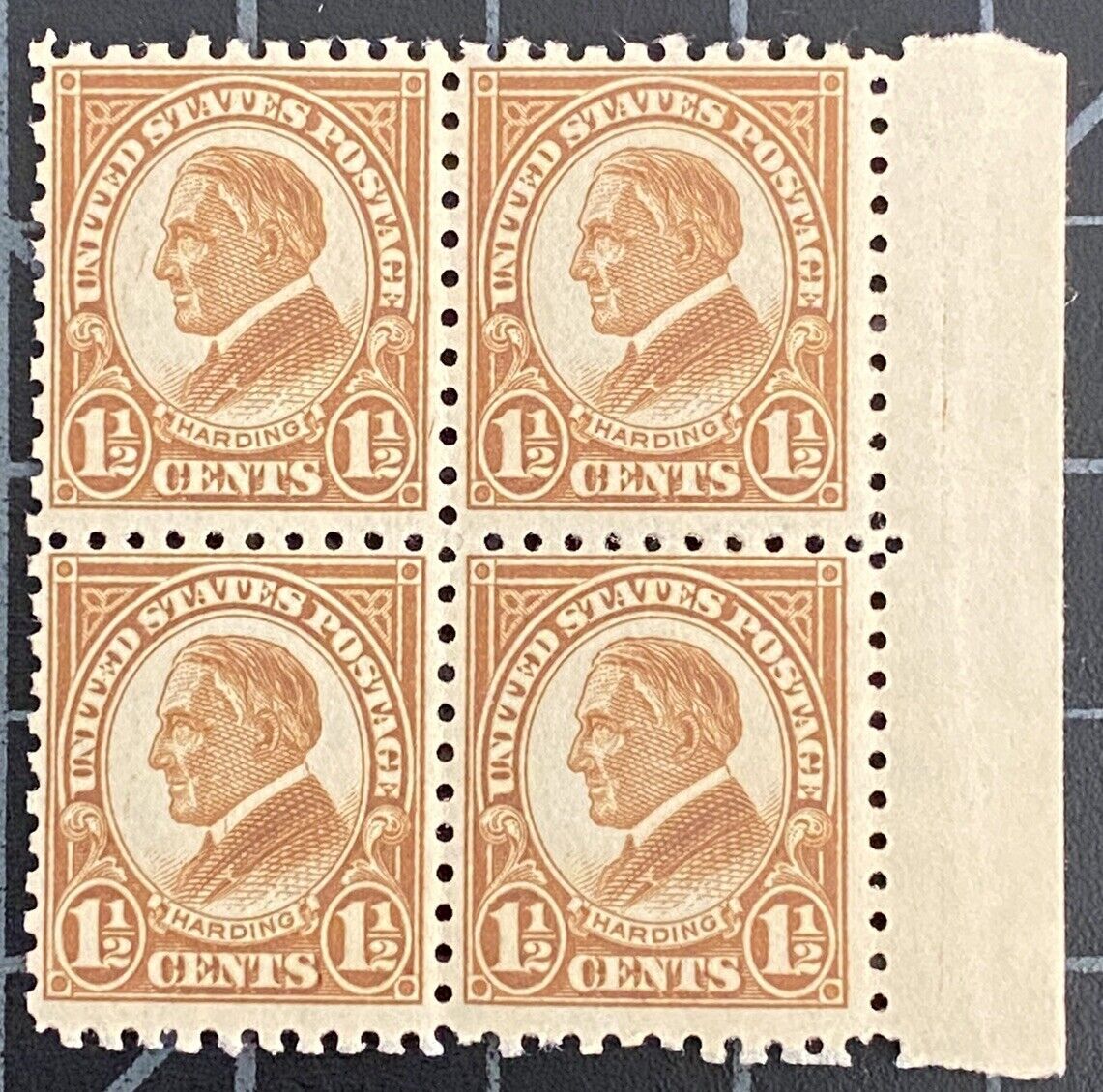 US Stamps - SC# 582 - Harding - MNH - Block Of 4 With Selvage - CV $52. ...