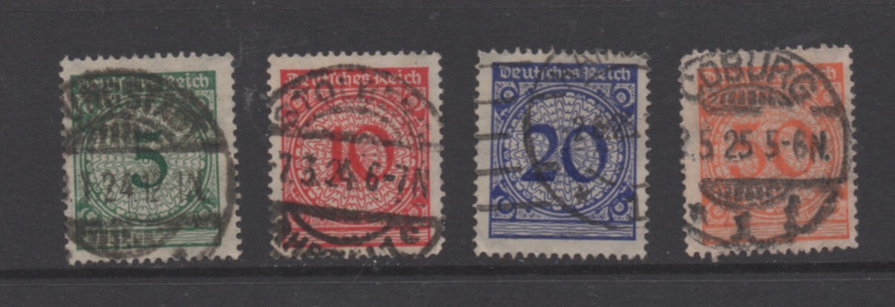 Germany Scott # 324, 325, 326, 327 WMK 126 used single 4 stamps ...