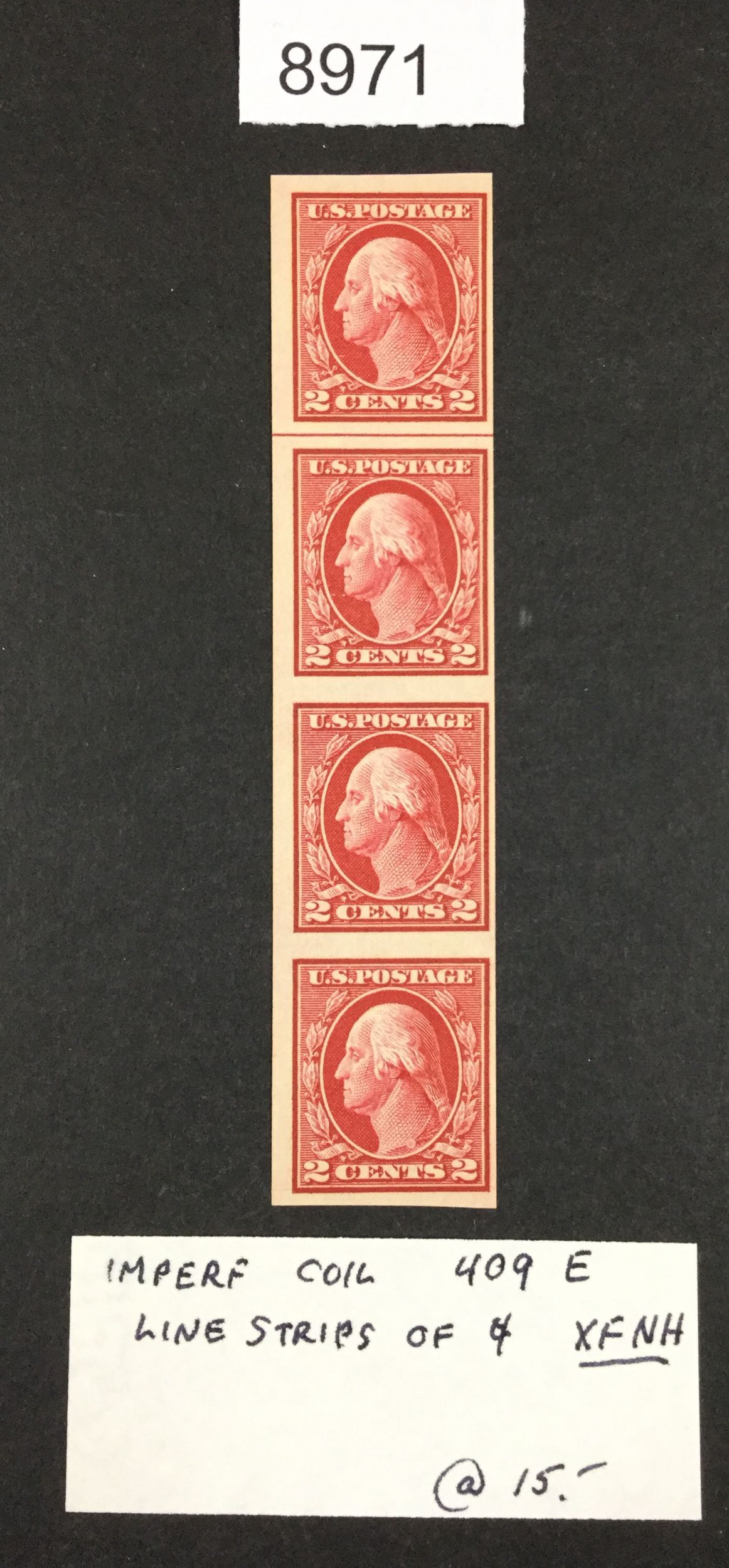 US Stamps # 409v Mint OG NH Line Strip Imperf Coil LOT #C 8971 | United ...