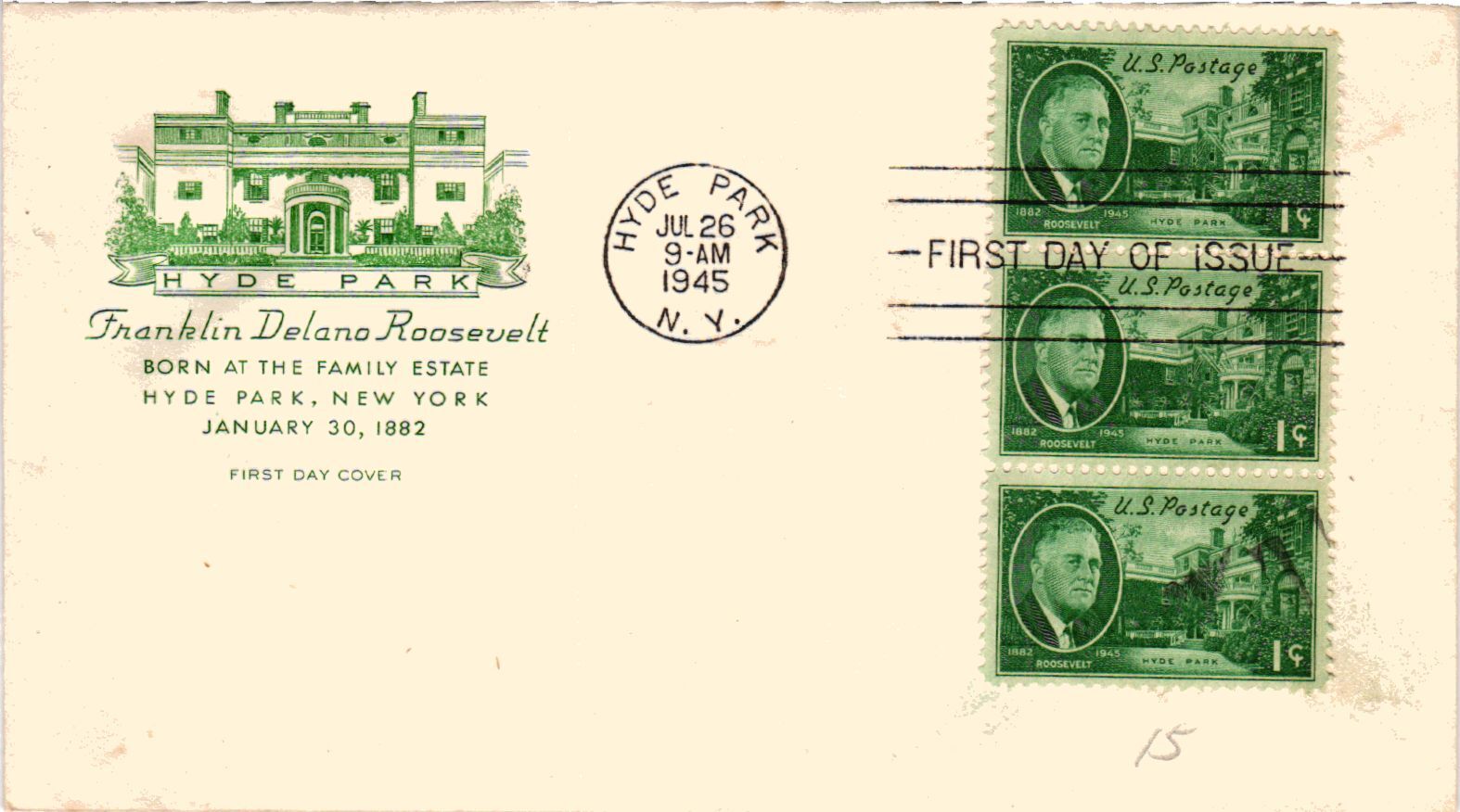 #930 Franklin D Roosevelt FDR– House of Farnam Cachet | United States ...