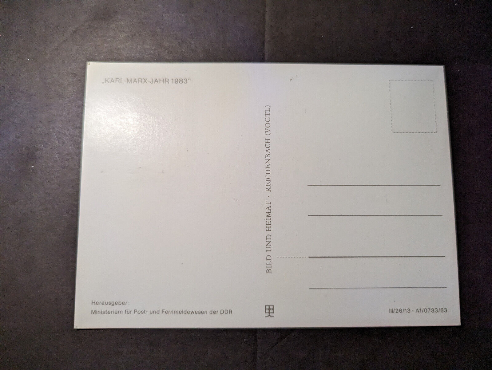 1983 Germany DDR Souvenir Maxi Postcard Cover Karl Marx 100 Years Death ...