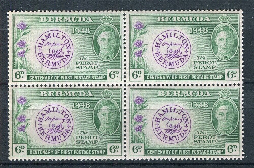 BERMUDA; 1948 early GVI Stamp Anniversary issue MINT MNH BLOCK ...