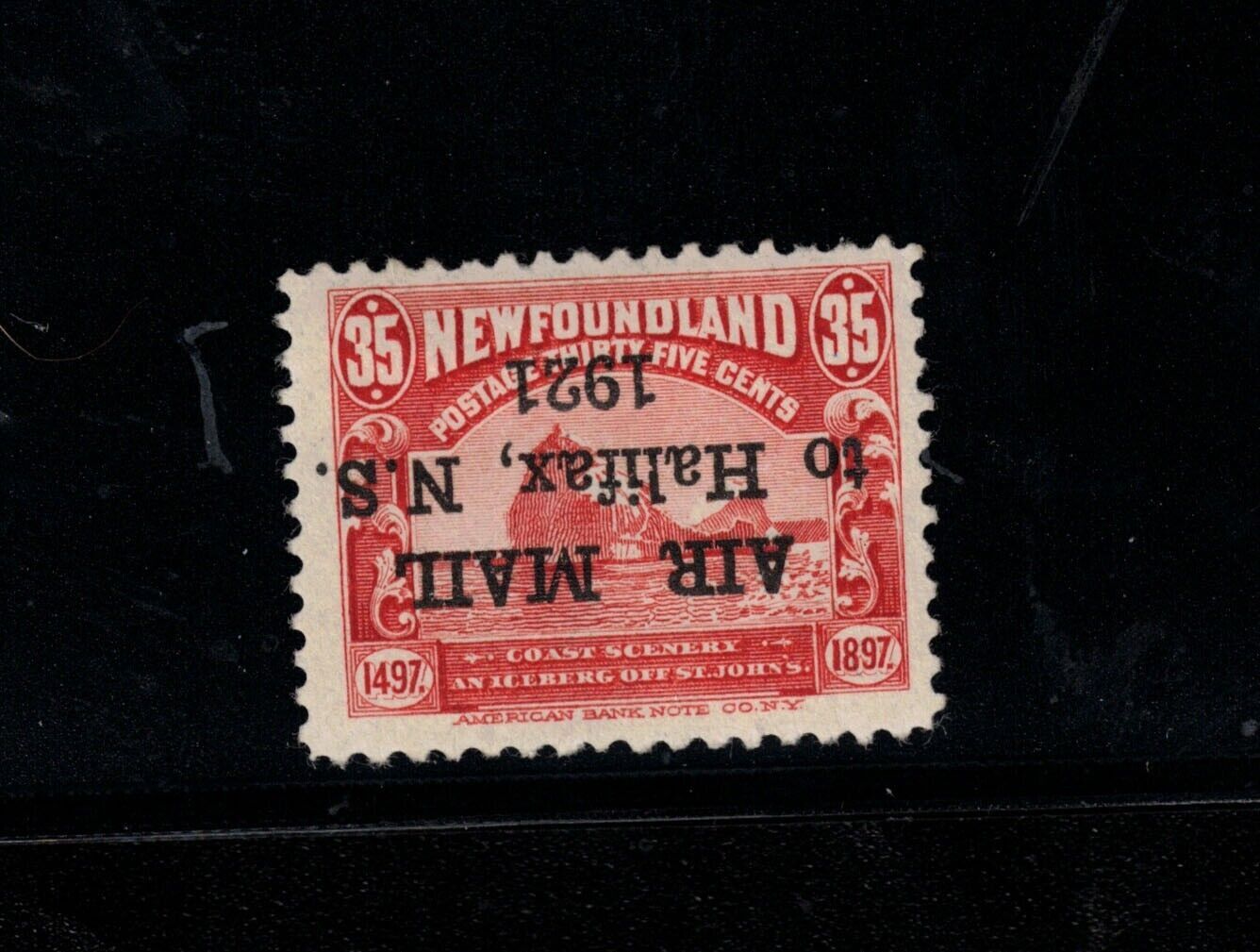 Newfoundland #C3a Mint Fine - Very Fine Inverted Overprint LH **W\ Cert ...