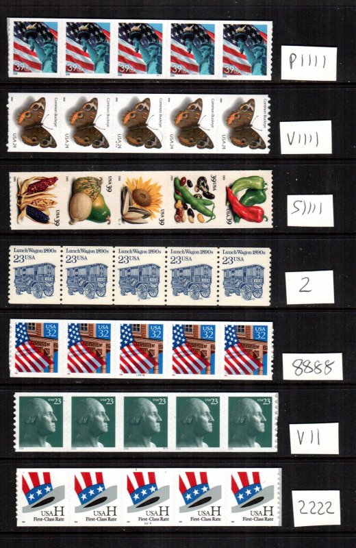 United states 7 MNH plate number strips | United States, General Issue ...