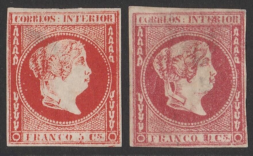 Philippines 1863 Queen 5c & 10c, colon after 'CORREOS'. SG 19,20 cat £ ...