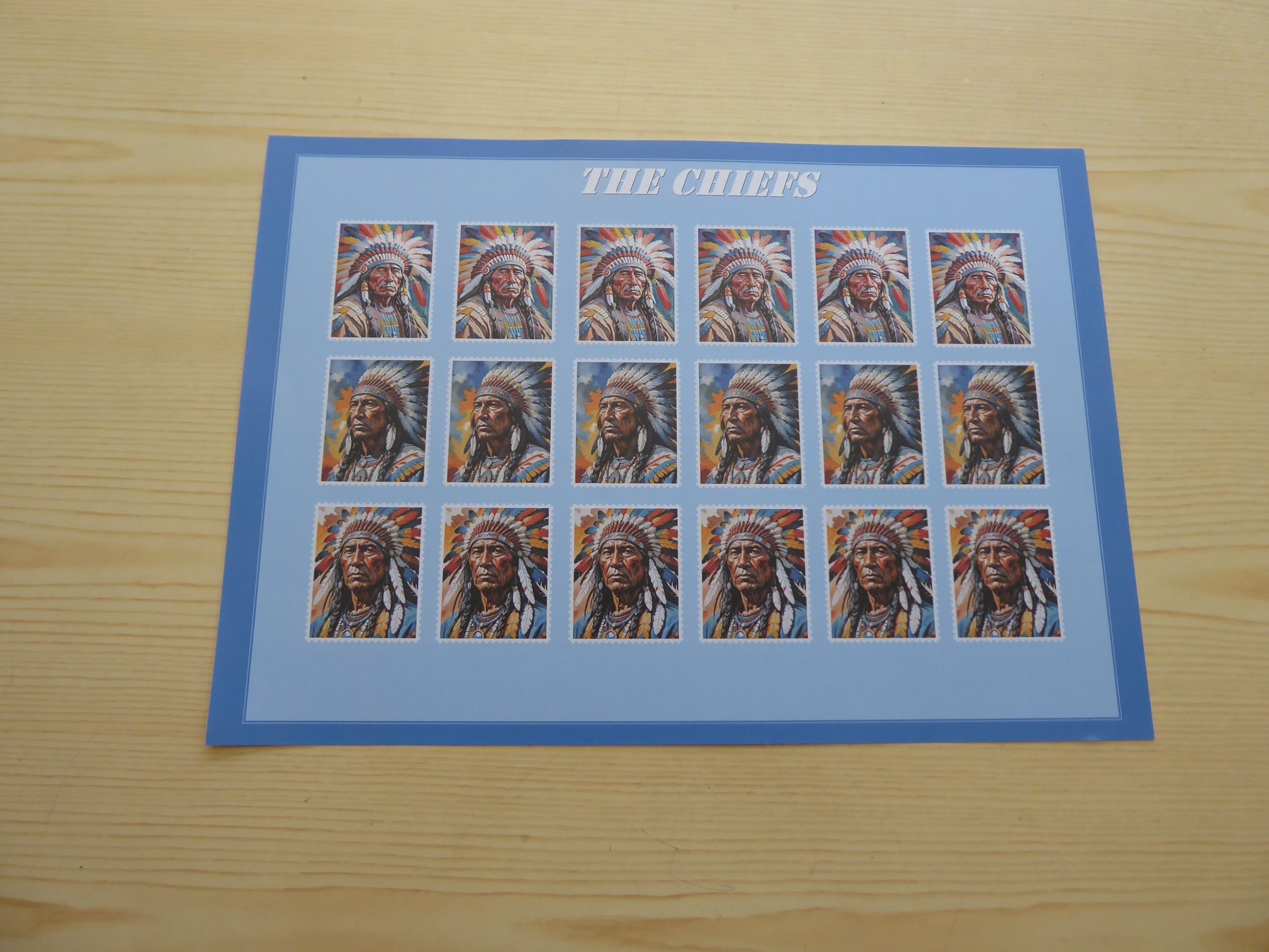 2024 Native American Chiefs Imperf Sheet Cinderella art size A4 ...