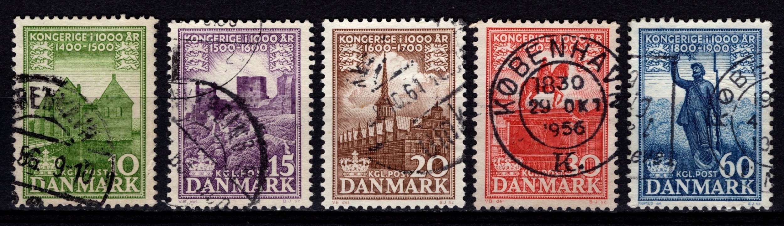 Denmark 1953-56 1,000 Years of Danish Kingdom, Second Set [Used ...