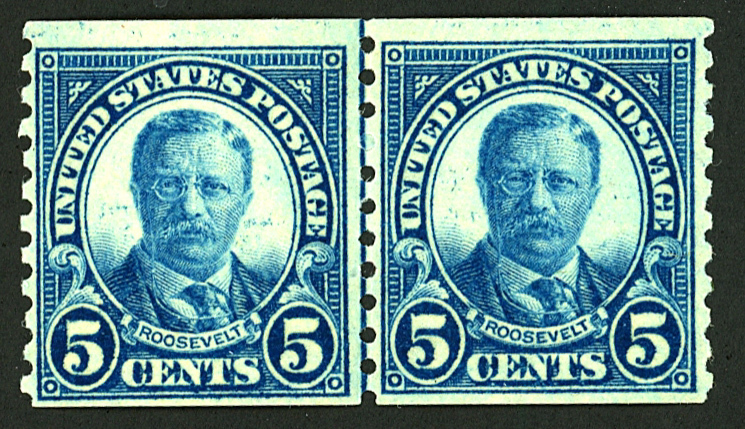 U.S. #602 MINT LINE PAIR OG NH / HipStamp