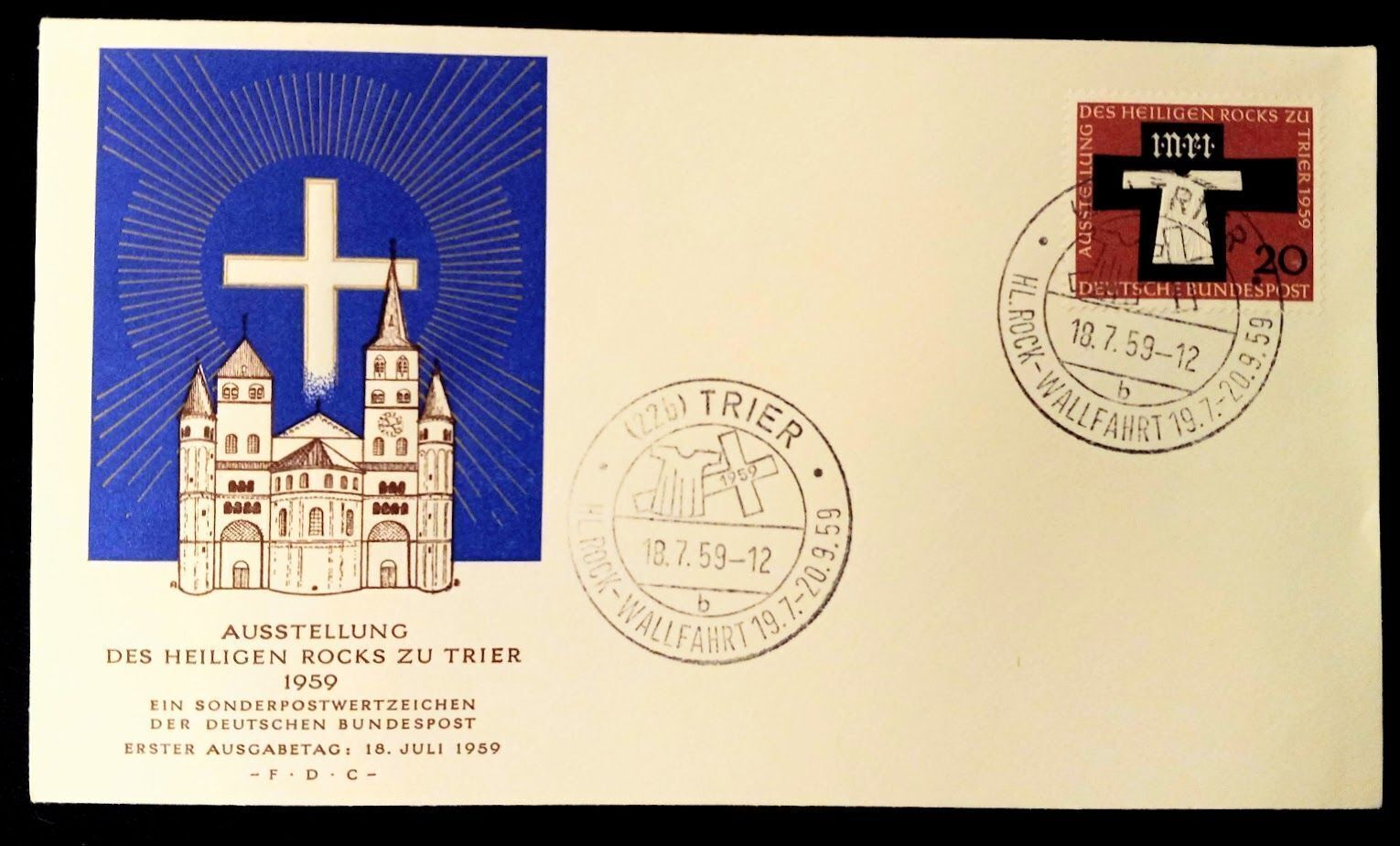 Germany 1959 - Exhibition of the Holy Robe in Trier - First Day Cover ...