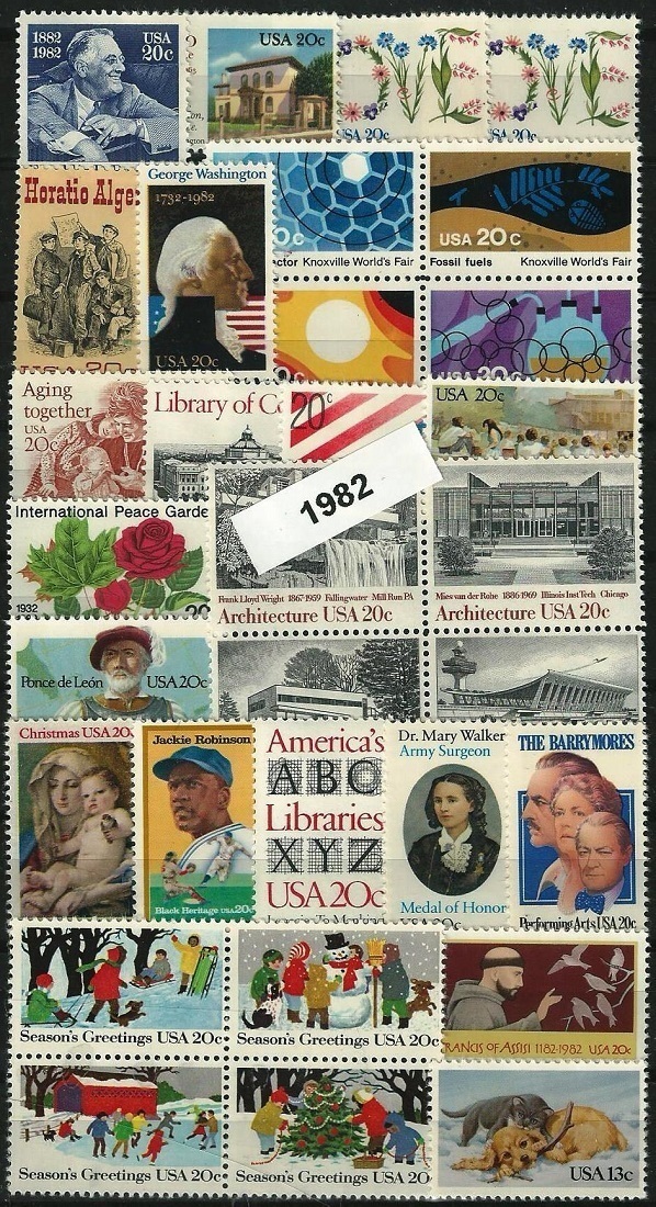PCBstamps US 1982 Commemoratives Year Set (1950//2030) (30) MNH, (3 ...