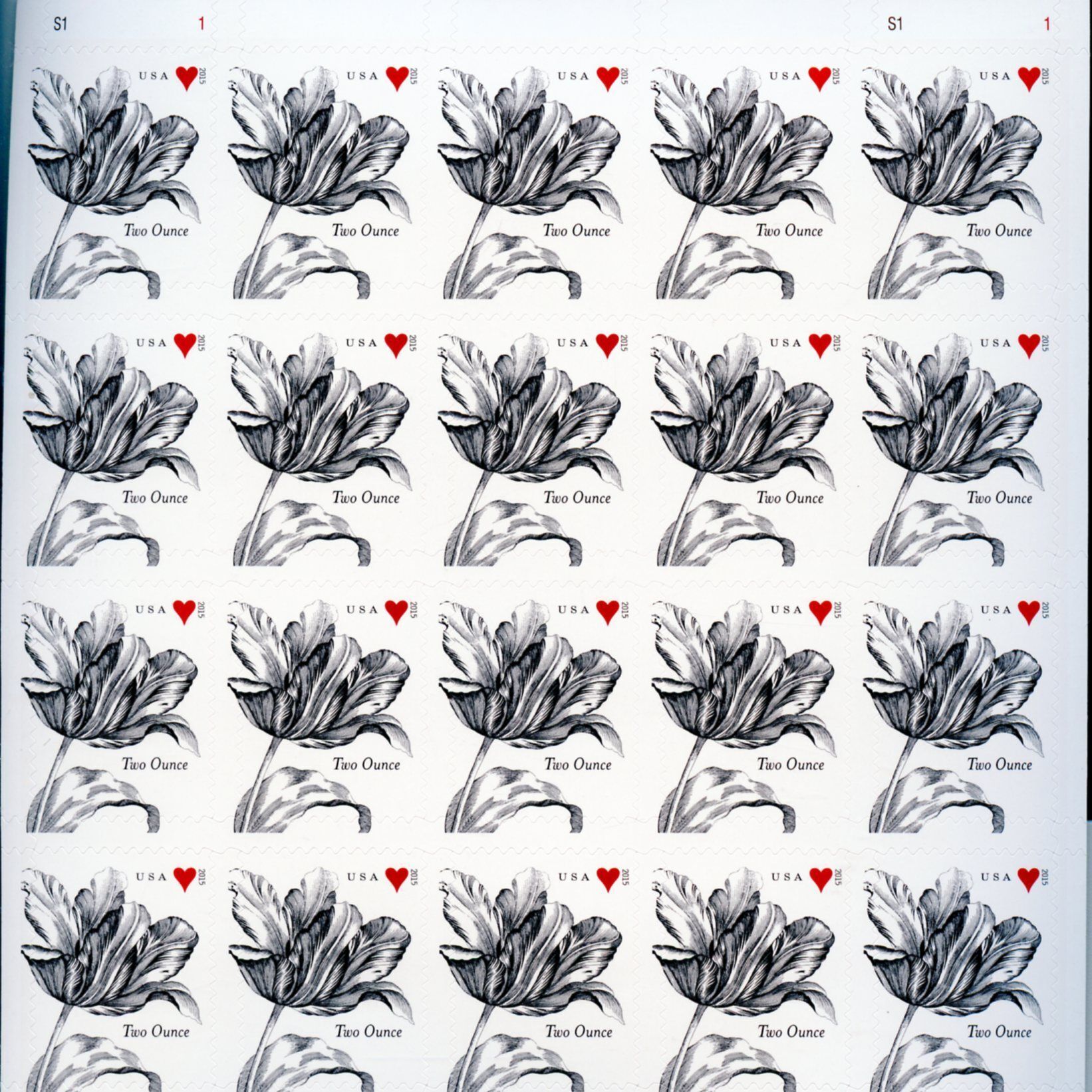 United States 2016 TWO Ounce Flower Sheet(20) Mint Never Hinged ...