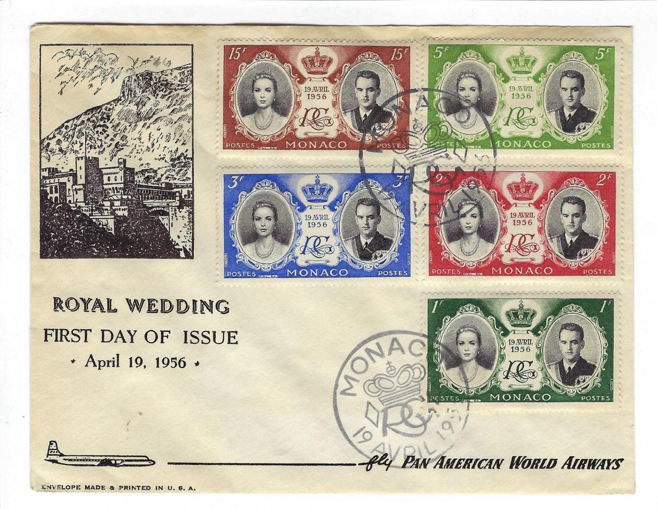 1956 Monaco First Day Cover- Prince Rainer & Princess Grace Kelly ...