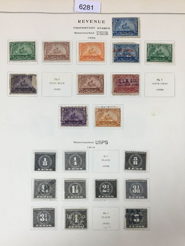 US 1898-1935 *155* Revenue Stamps Used/Mint Collection LOT #K 6281 ...