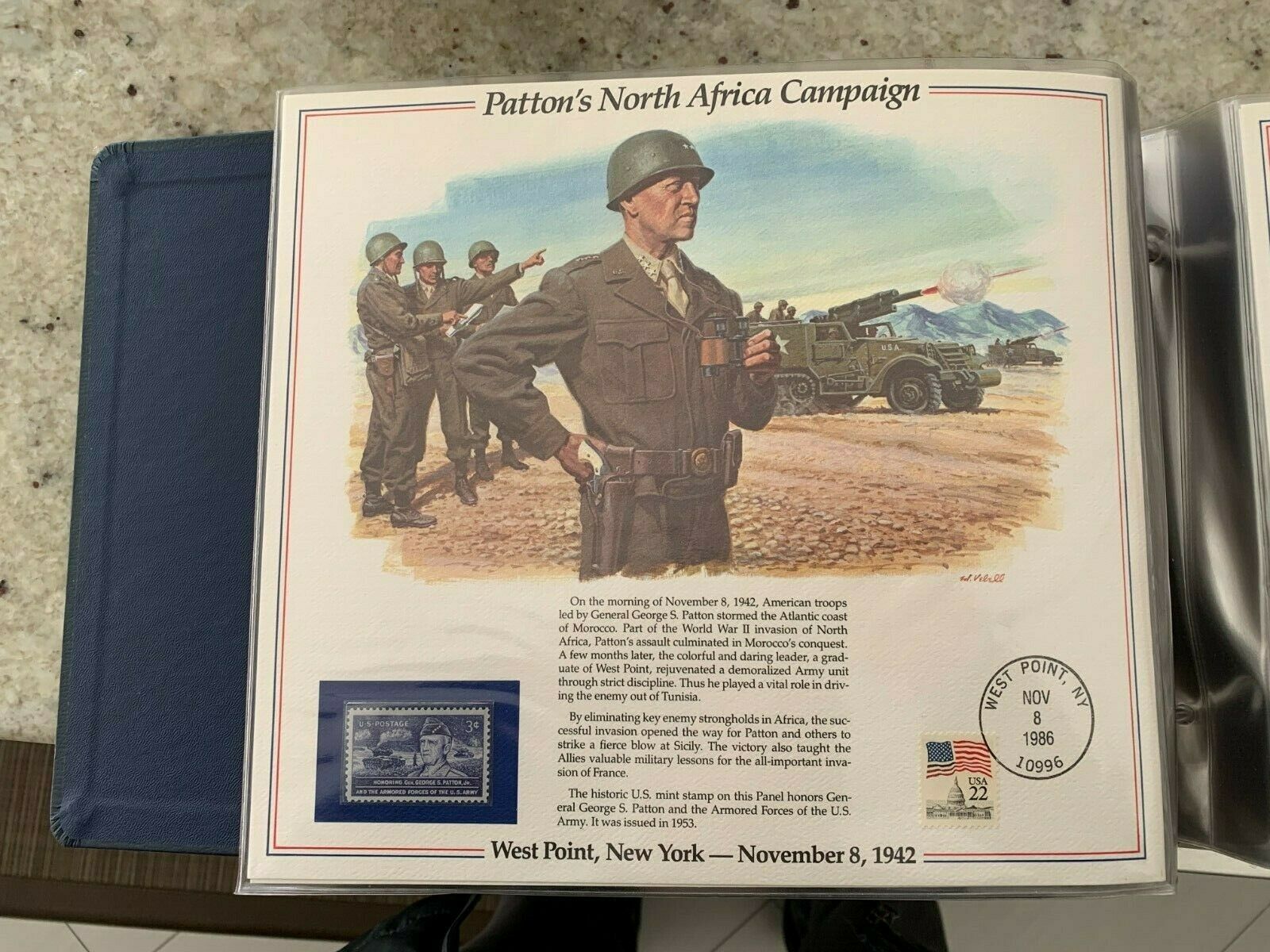 the history of American stamp panel: Patton's north Africa campaign ...