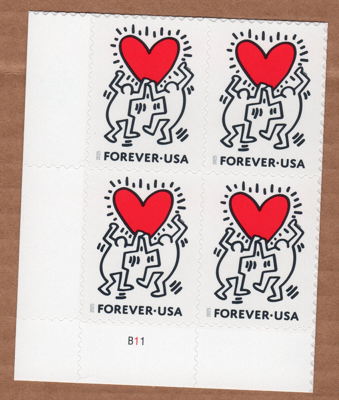 Scott #5953 Heart Reaching for Love Plate Block of 4 Forever Stamps ...
