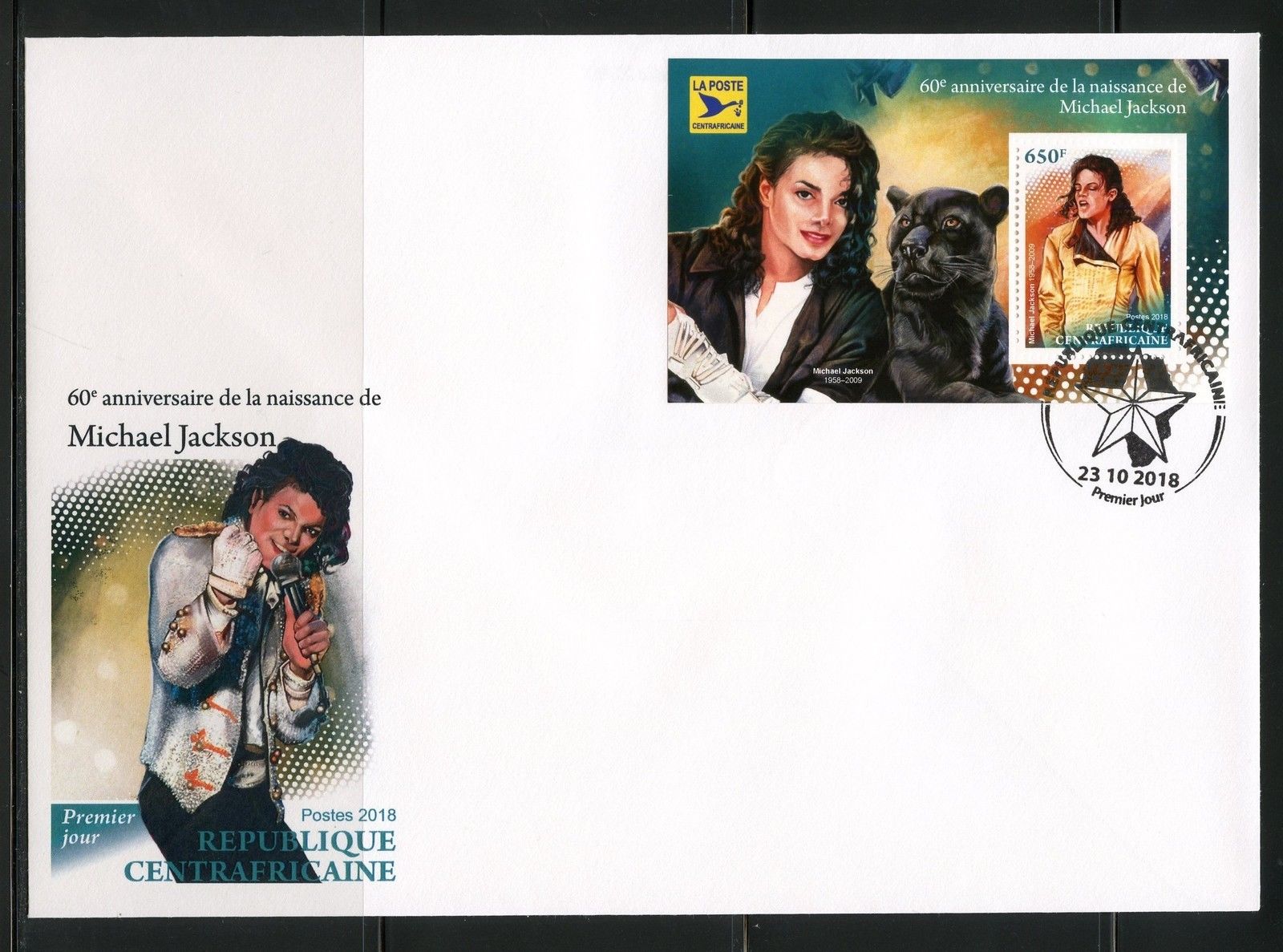 Central Africa 2018 60th Birth of Michael Jackson Souvenir Sheet I FDC ...