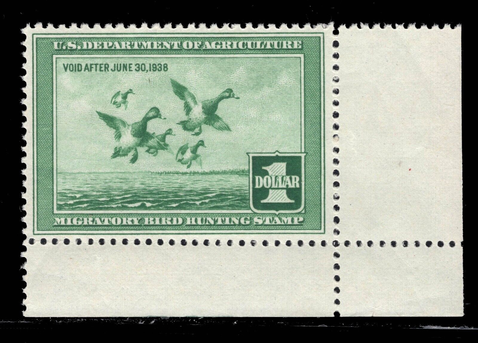 US Stamps # RW4 Corner Margin Duck Mint OG NH LOT #87282* | United ...