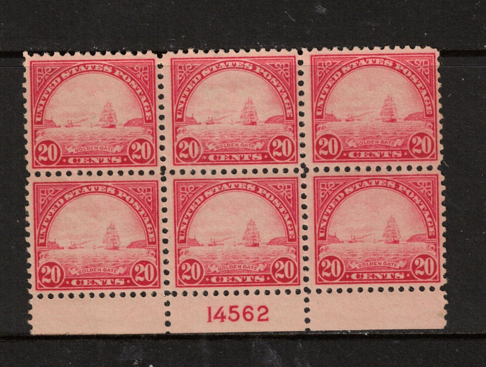 USA #567 Very Fine Mint Plate Block Of Six - Five Never Hinged Stamps ...