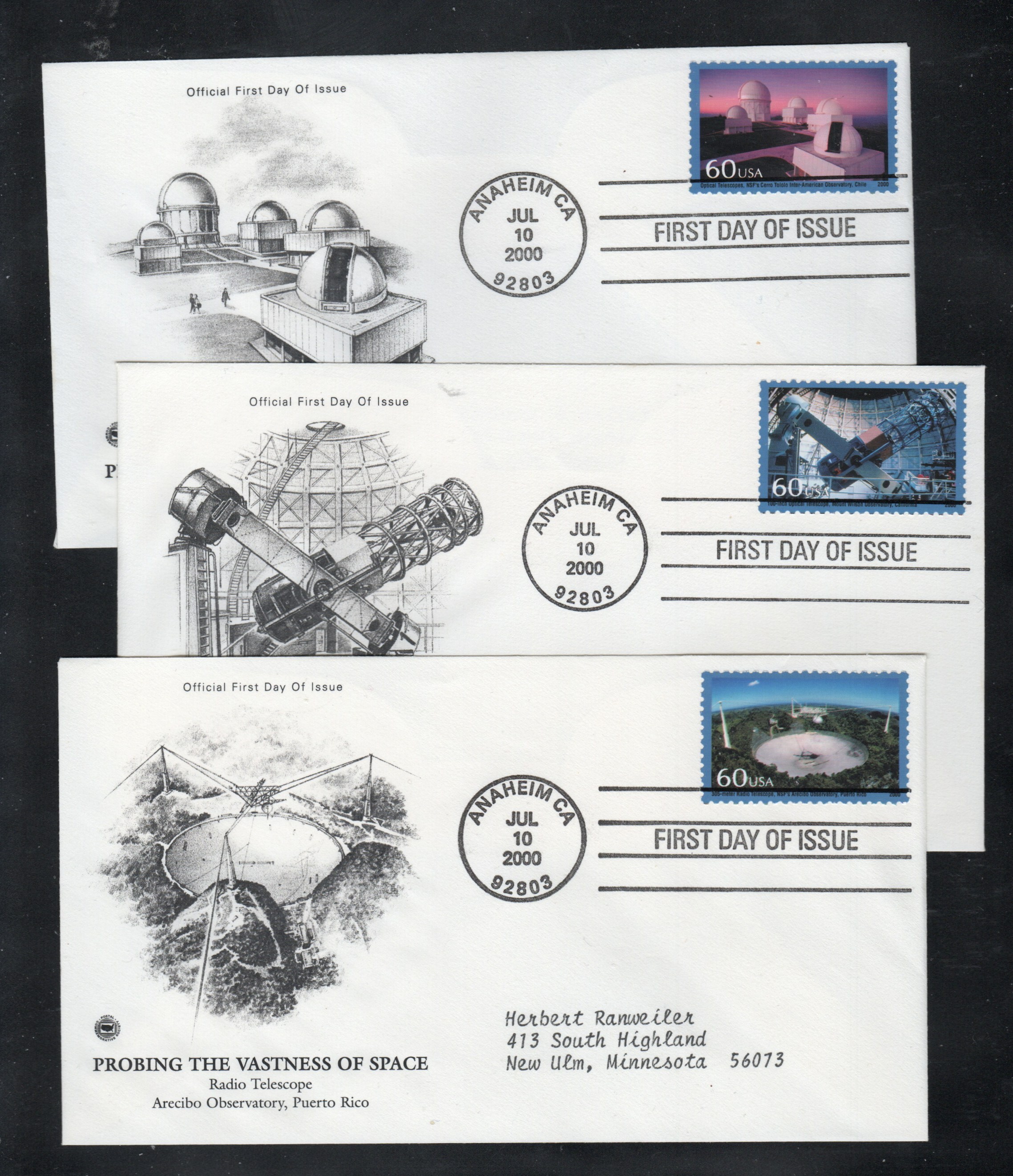 SC# 3409a-f - (60c) - "Probing the Vastness of Space" set of 6 FDCs ...