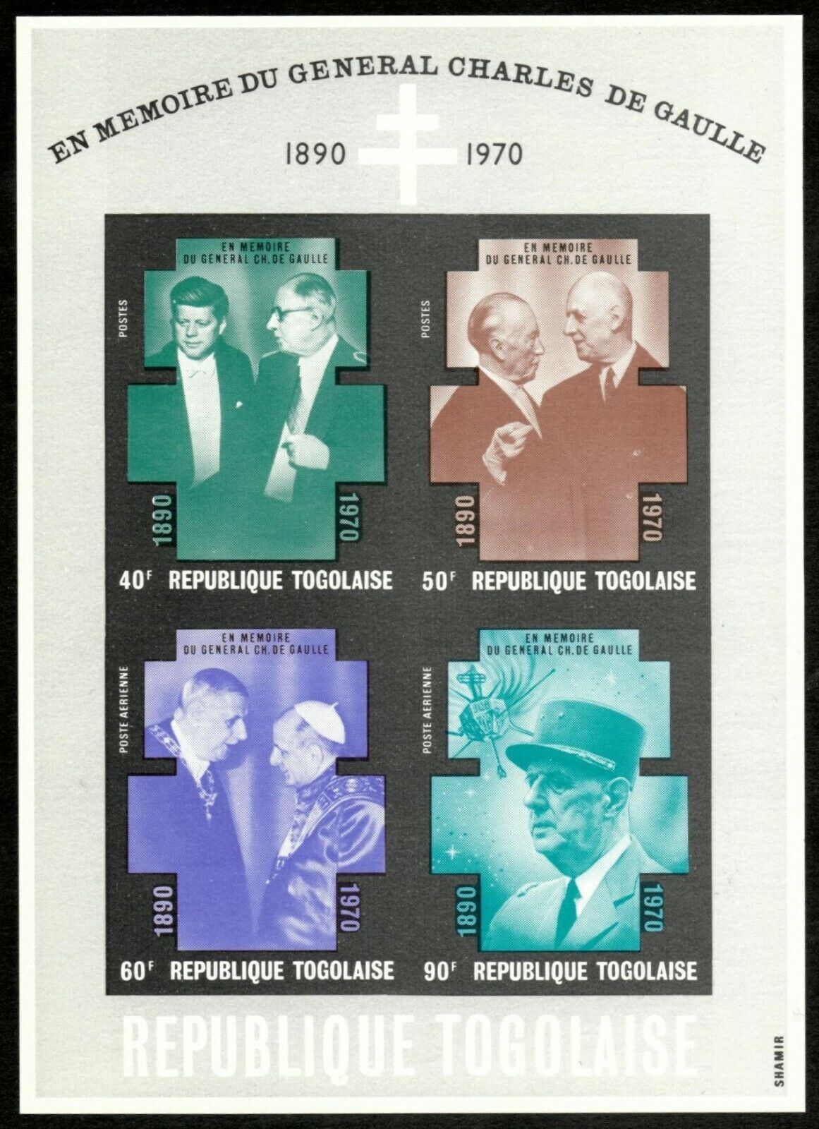 Togo 1971 - De Gaulle, In Memoriam - Imperf Souvenir Sheet - Scott ...