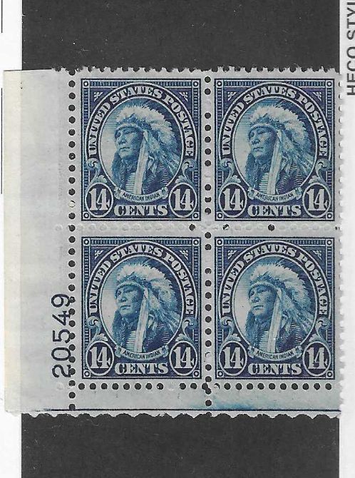 USA Sc #565 14c Indian Plate block of 4 NH VF | United States, General ...