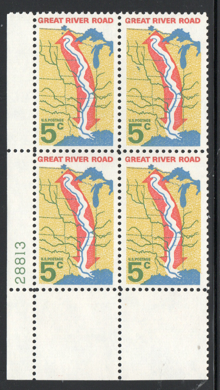 ALLY'S STAMPS US Plate Block Scott #1319 5c Great River Road [4] MNH ...