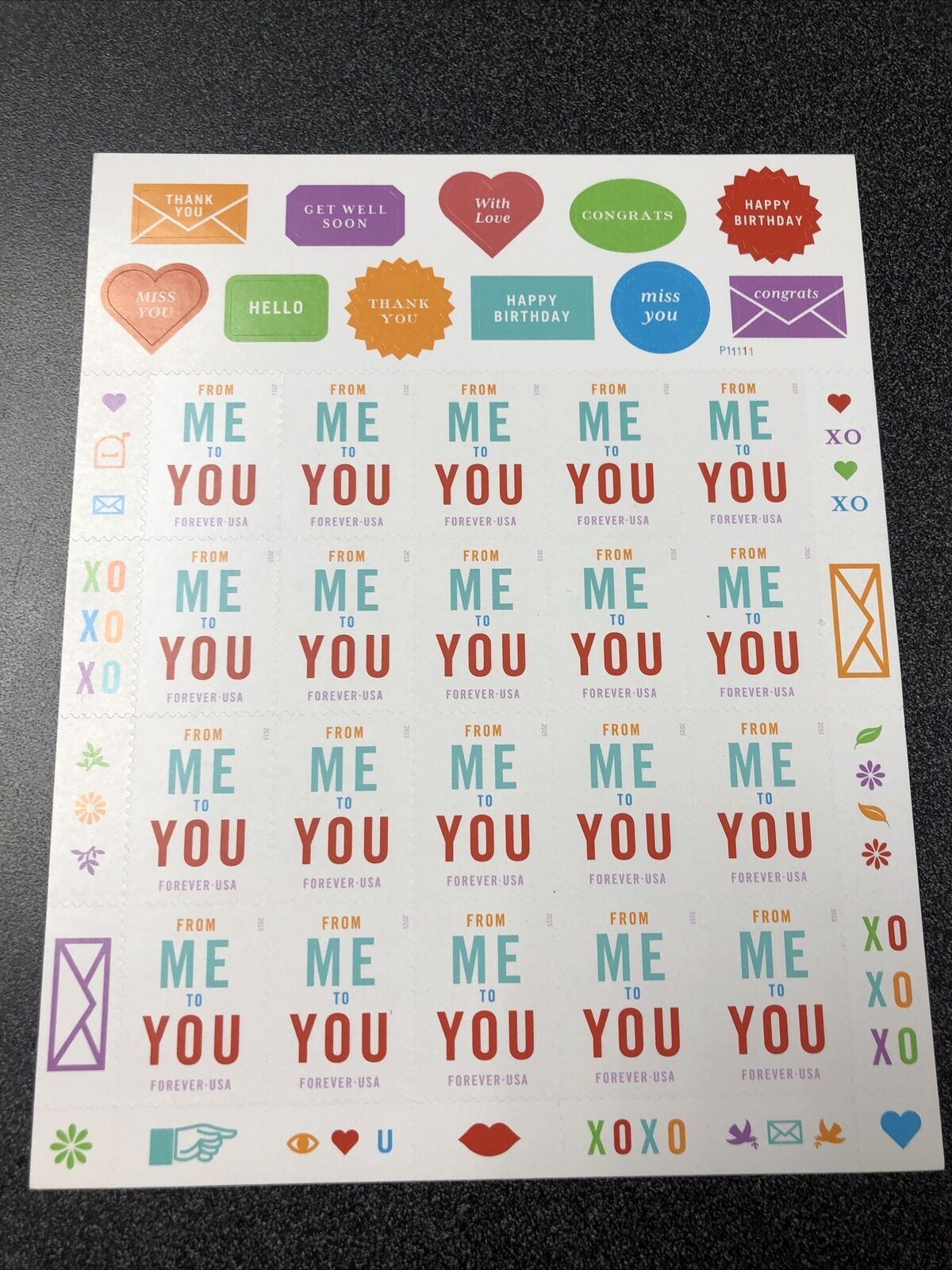 US 4978 FROM ME to YOU Forever Stamps Sheet of 20 Mint Never Hinged ...