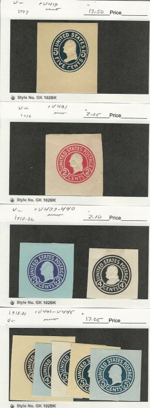 United States Postage Stamp, #U419, U431, U439-45 Mint, 1907-32, JFZ ...
