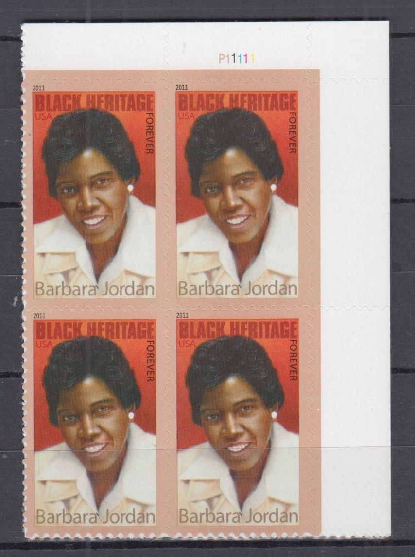 (J) USA #4565 Black Heritage Barbara Jordan Plate Block of 4 MNH ...