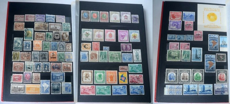 COLOMBIA Postage Latin America Stamps Block Sheet Collection Album USED ...