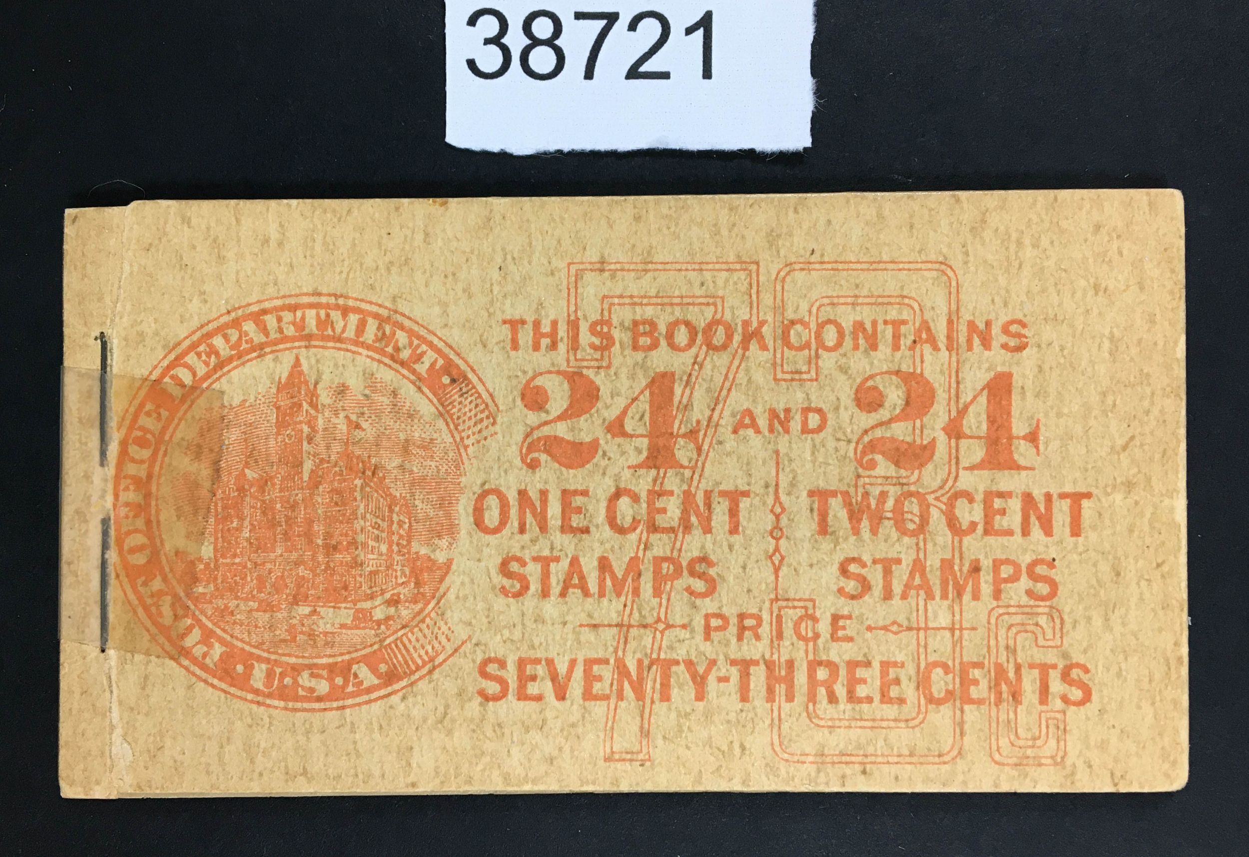 US Stamps # Bk56 Mint OG NH Complete Unexploded Booklet LOT #38721 ...